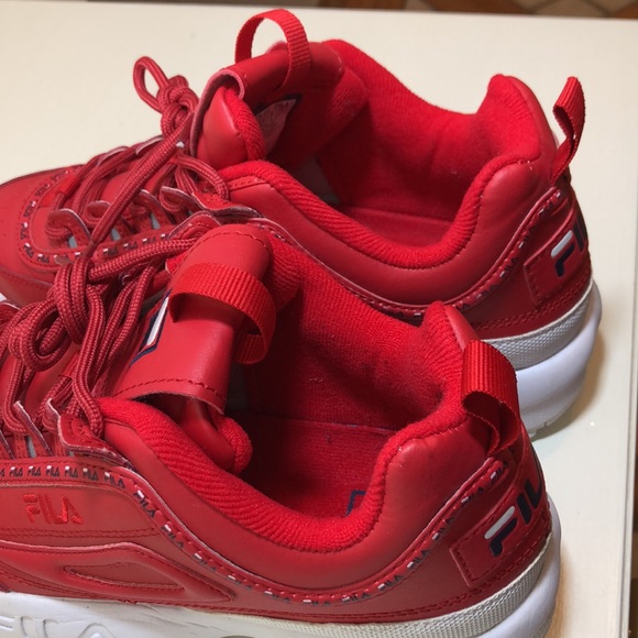 Fila | Shoes | Vintage Fila Red Shoes Sizes 85 | Poshmark